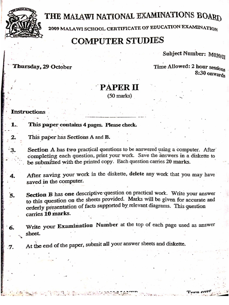 Maneb Paper 2 2009 | PDF