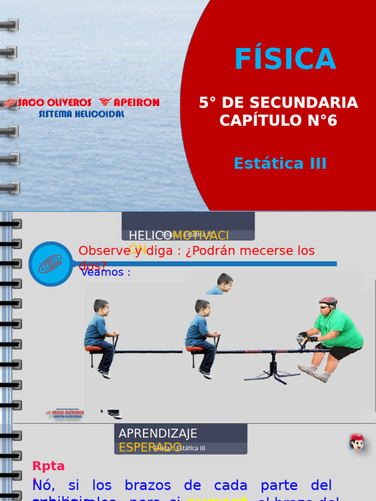 Capítulo 6 Estática III | PDF | Fuerza | Rotación