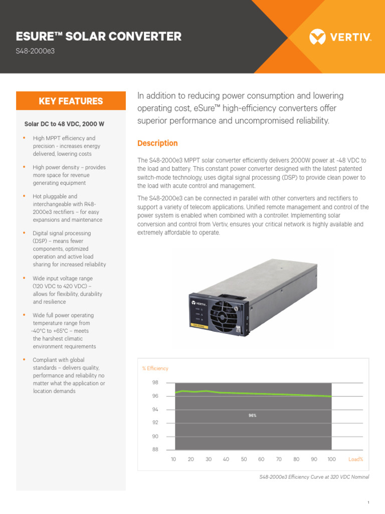 s48 2000e3 Solar Converter Datasheet | PDF | Rectifier | Electrical ...