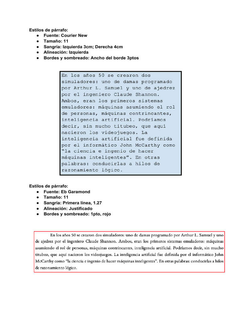Práctica Párrafo Instrucciones | PDF