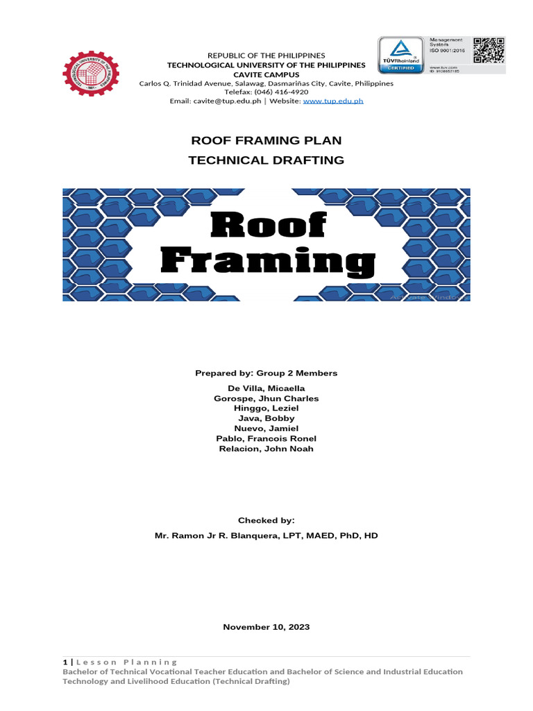 1st Lesson Plan Group 4 ProfEd 5 | PDF | Truss | Framing (Construction)