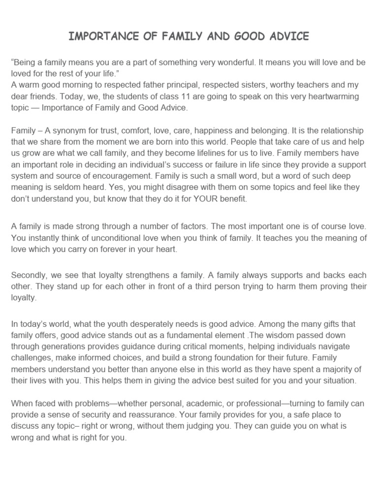 Family's Role in Guidance and Support | PDF | Love