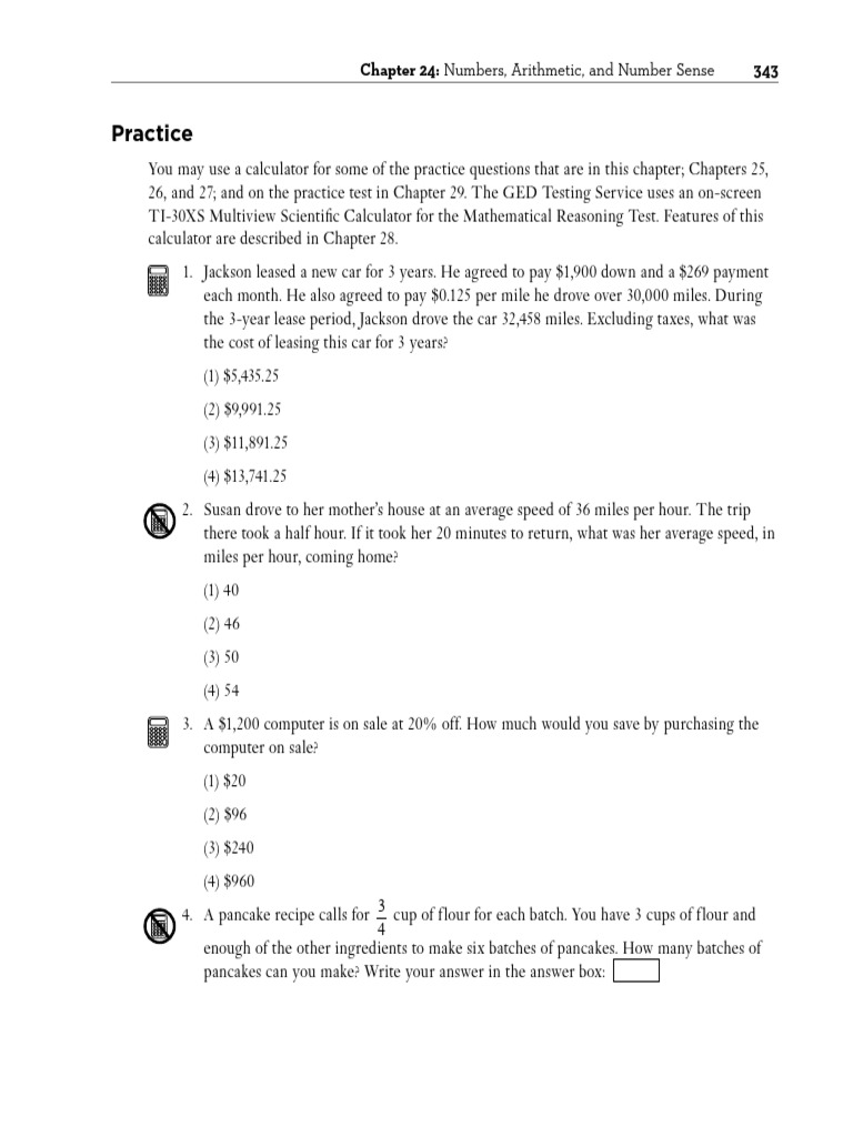 The GED Crash Course (Numbers, Arithmetic, and Number Sense) | PDF ...