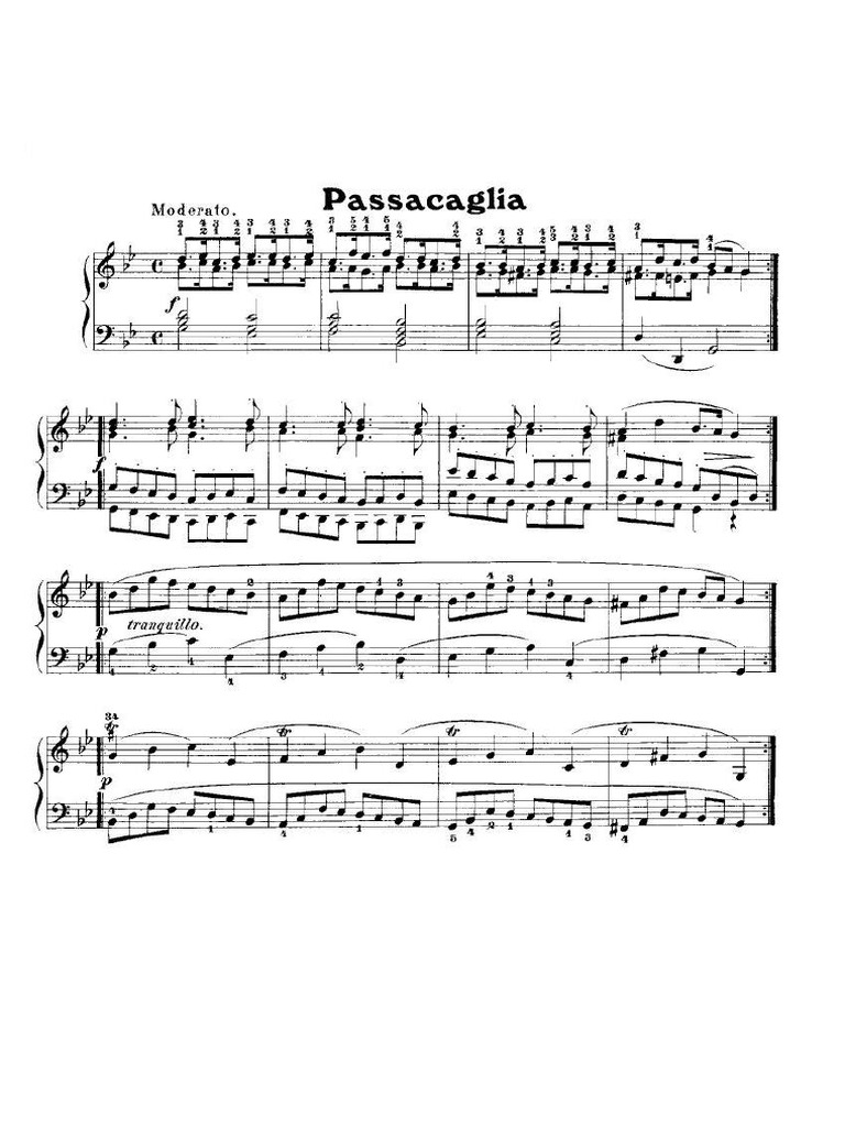 Haendel Passacaglia | PDF