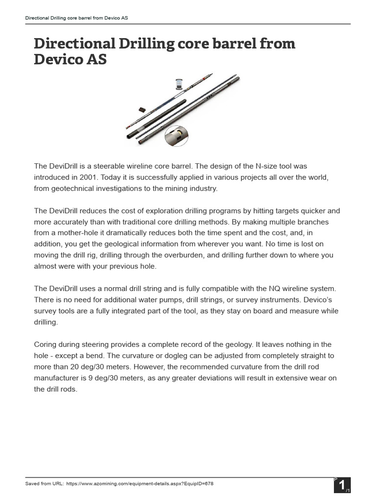 Devico DeviDrill: Efficient Directional Drilling | PDF