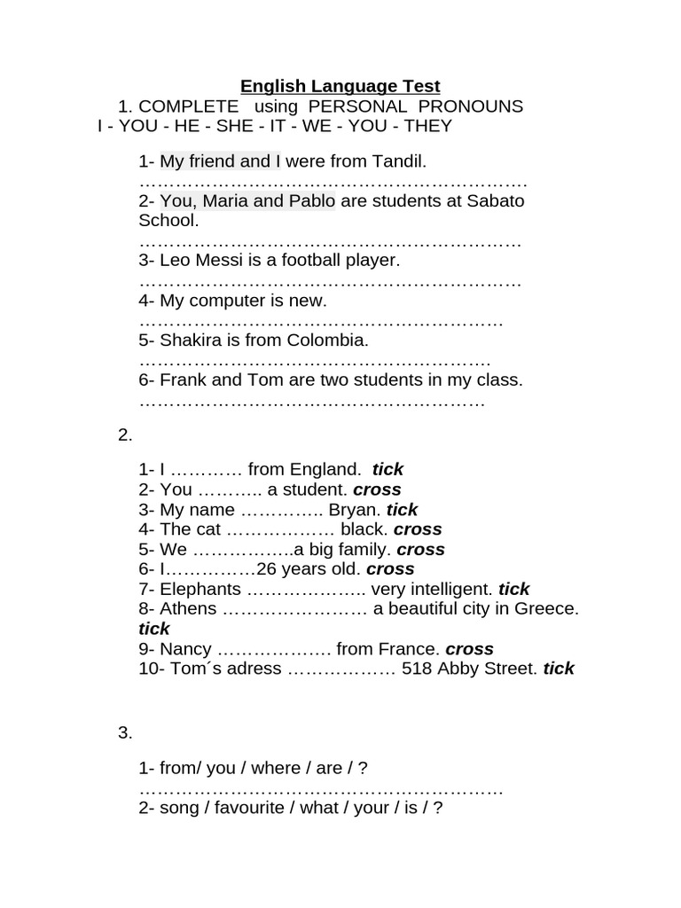 English Pronoun Practice | PDF