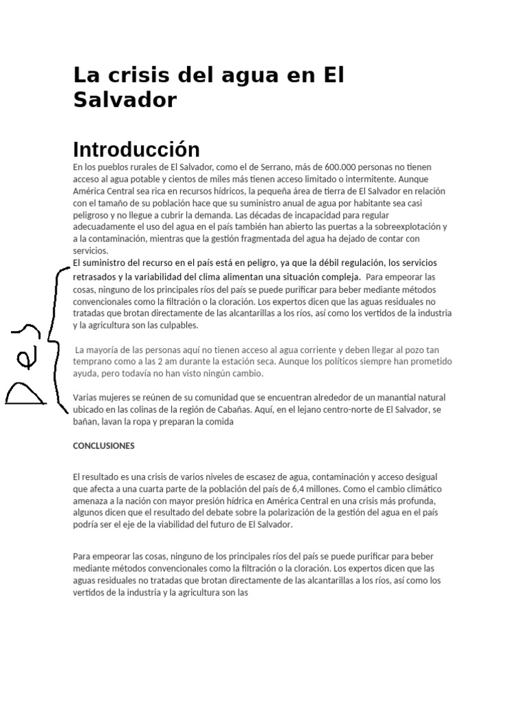 La Crisis Del Agua en El Salvador | PDF | Agua | Recursos hídricos