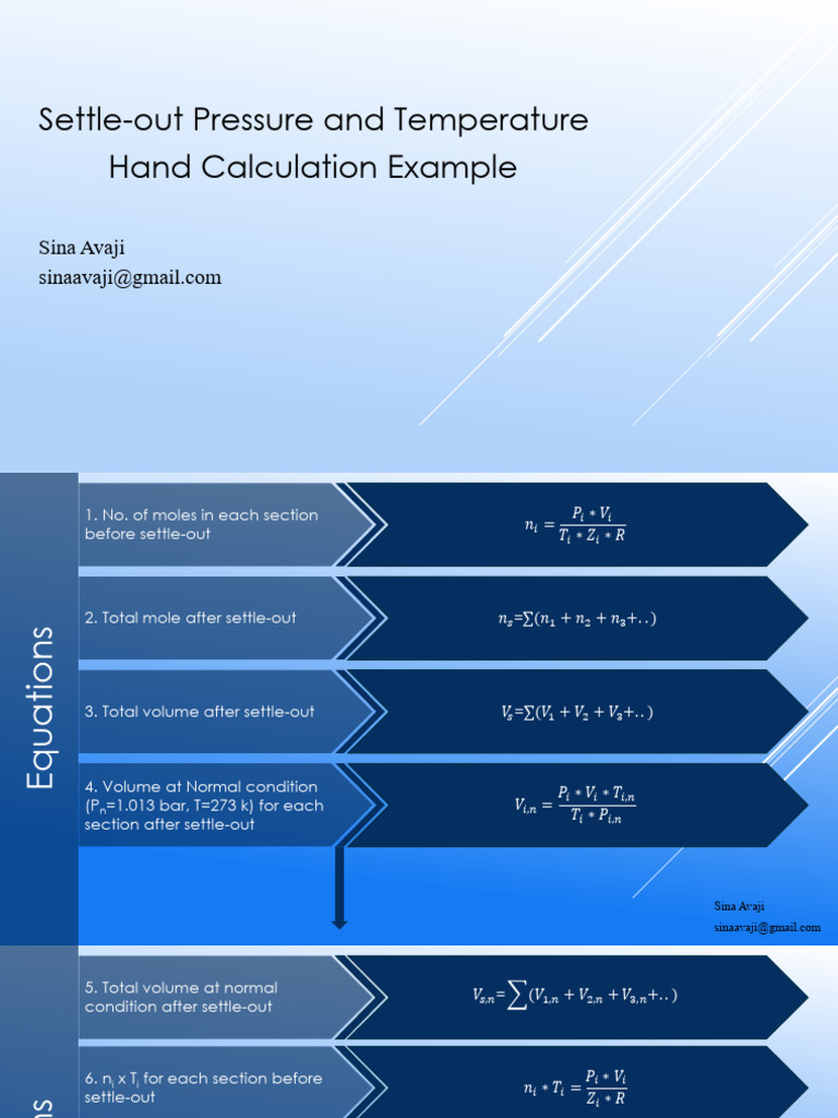 Settle-Out Pressure and Temperature Hand Calculation | PDF | Gas Technologies | Thermodynamics