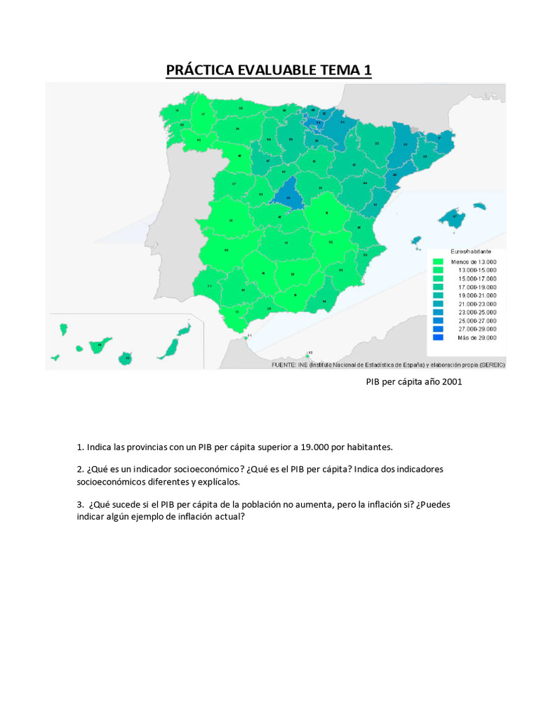 Práctica Evaluable Pib Per Capita | PDF | Finanzas y dinero | Ciencias sociales