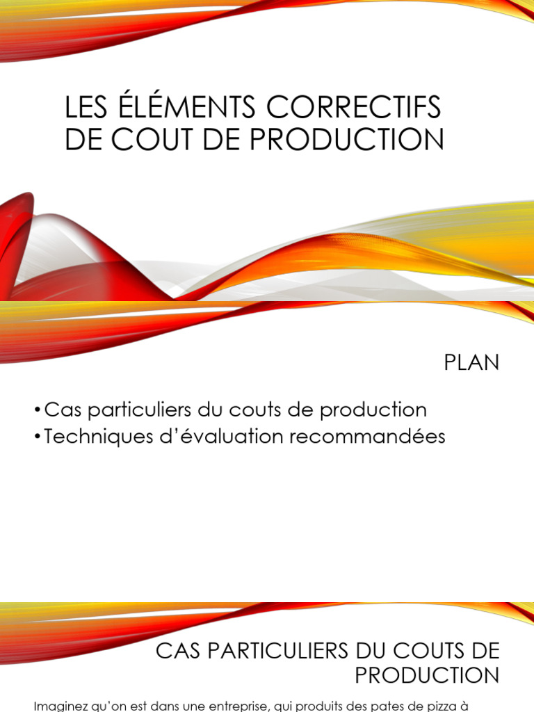 Coût de Production : Évaluation et Cas Spéciaux | PDF | Pâtes