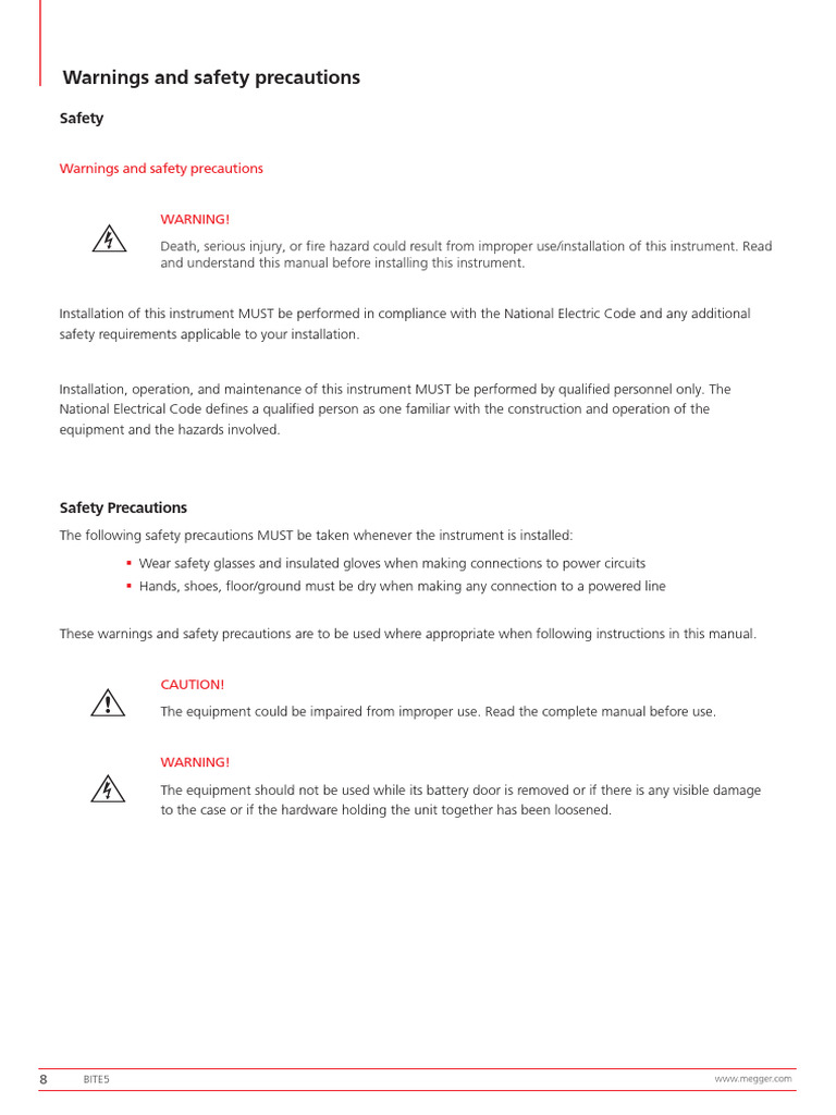 Megger Bite5 User Manual 08 | PDF | Science & Mathematics | Computers