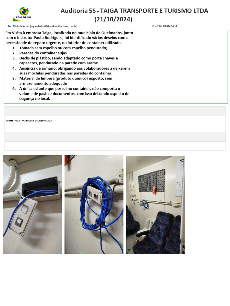 Relatório 5s Container Empresa Taiga | PDF