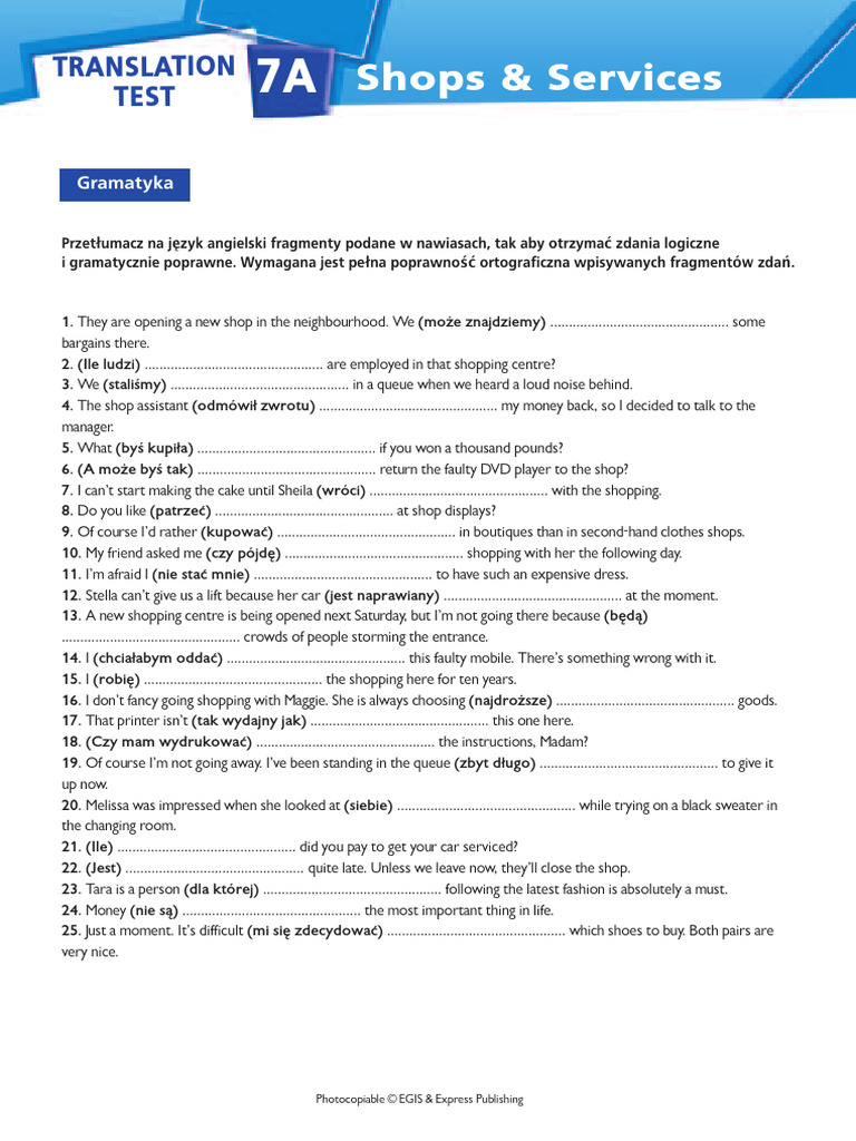 2 Translation Test 7a | PDF