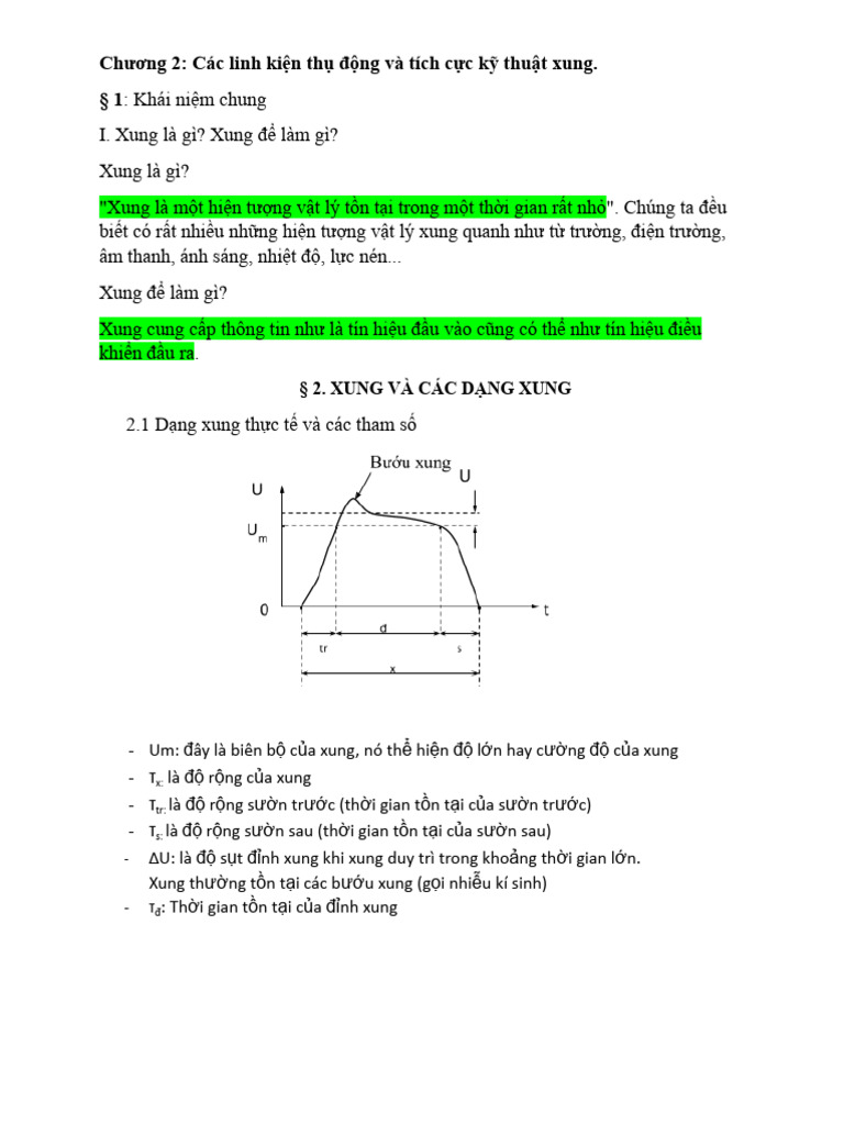 CH - NG 2. C-C Linh Ki-N TH - NG Trong K - Thu-T Xung | PDF