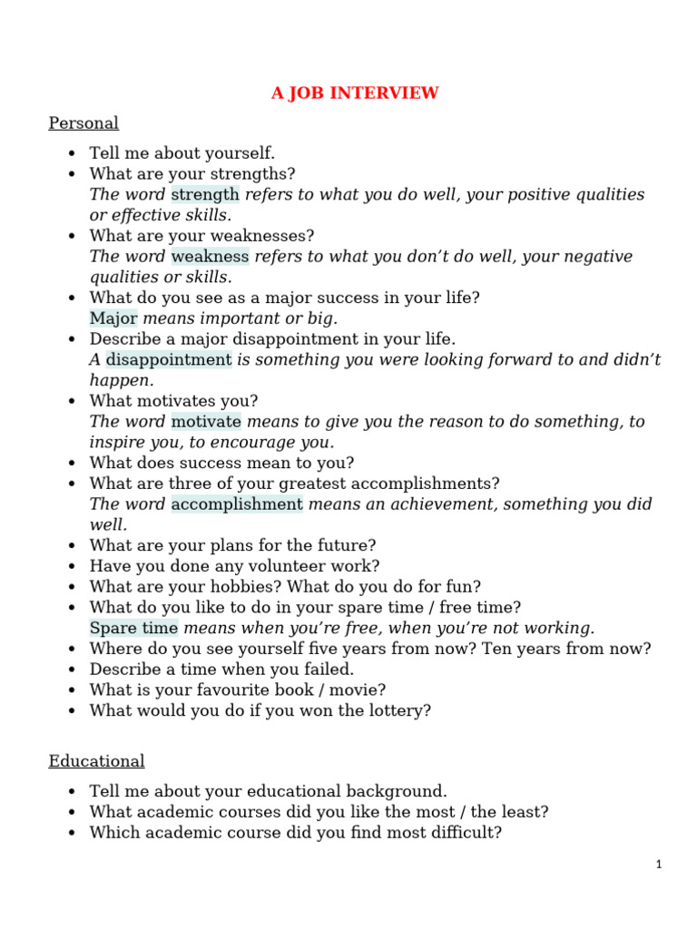 Job Interview Questions Guide | PDF | Salary | Job Interview