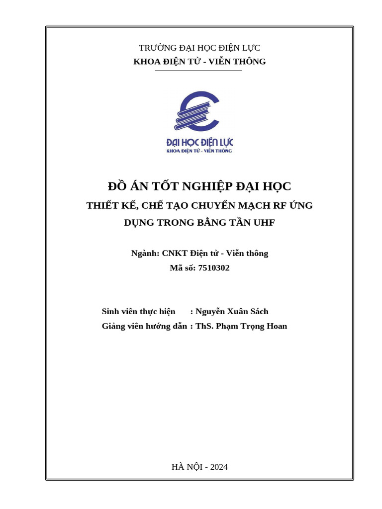 Nguyen Xuan Sach - DATN 2024 | PDF