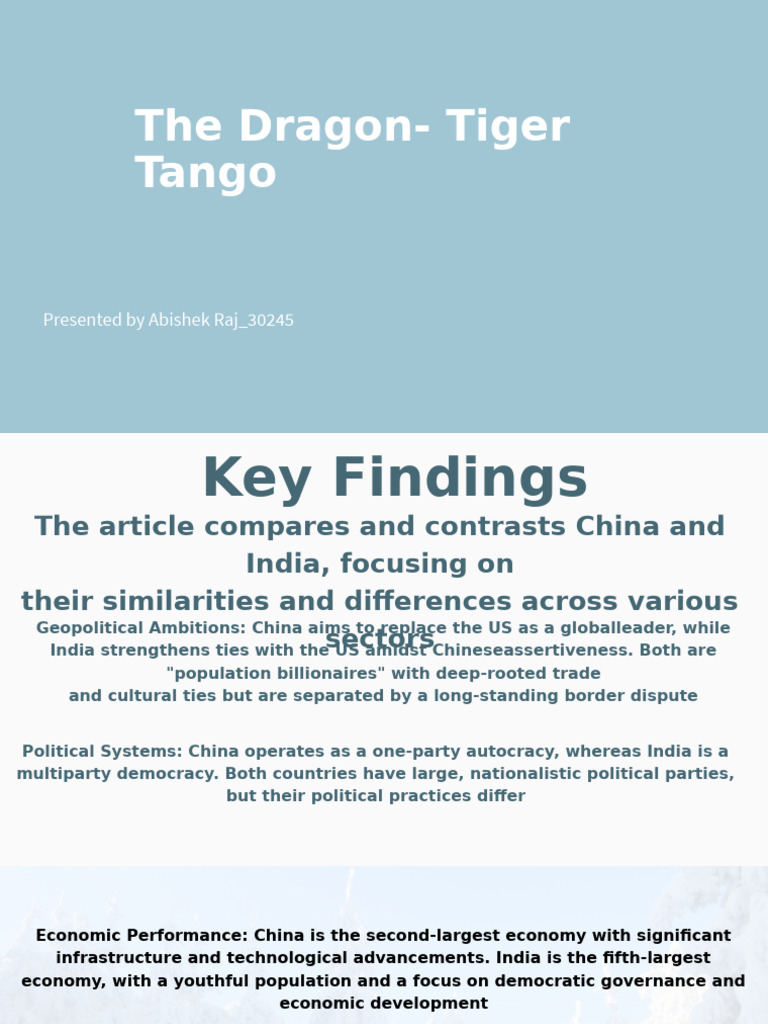 The Dragon-Tiger Tango | PDF | Finance & Money Management | Politics