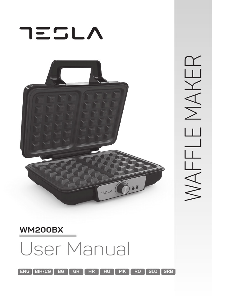 Tesla Waffle Maker User Manual | PDF | Cooking | Ac Power Plugs And Sockets