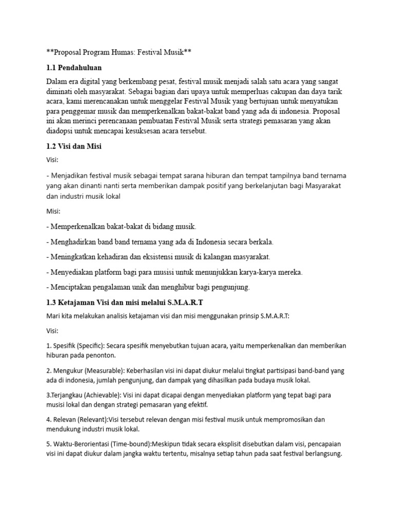 Proposal Program Humas | PDF | Bisnis | Ilmu Sosial