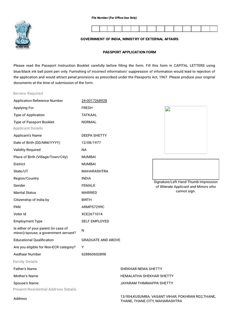 View - Print Submitted Form | PDF | Passport | Government