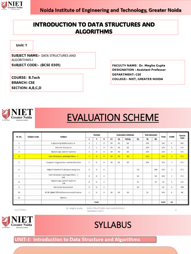 Dsa-1 Unit-1 | PDF | Time Complexity | Algorithms