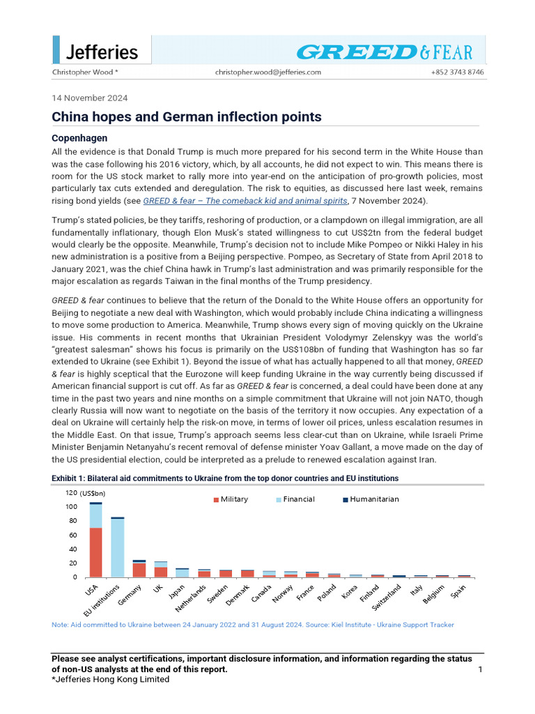 GREED Fear China Hopes and German Inflection Points | PDF | Government ...