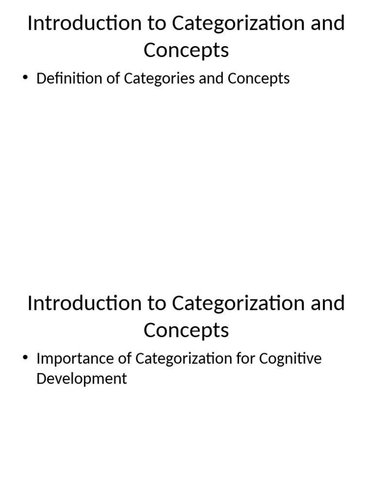 Categorization and Concepts Presentation | PDF | Concept | Cognitive ...