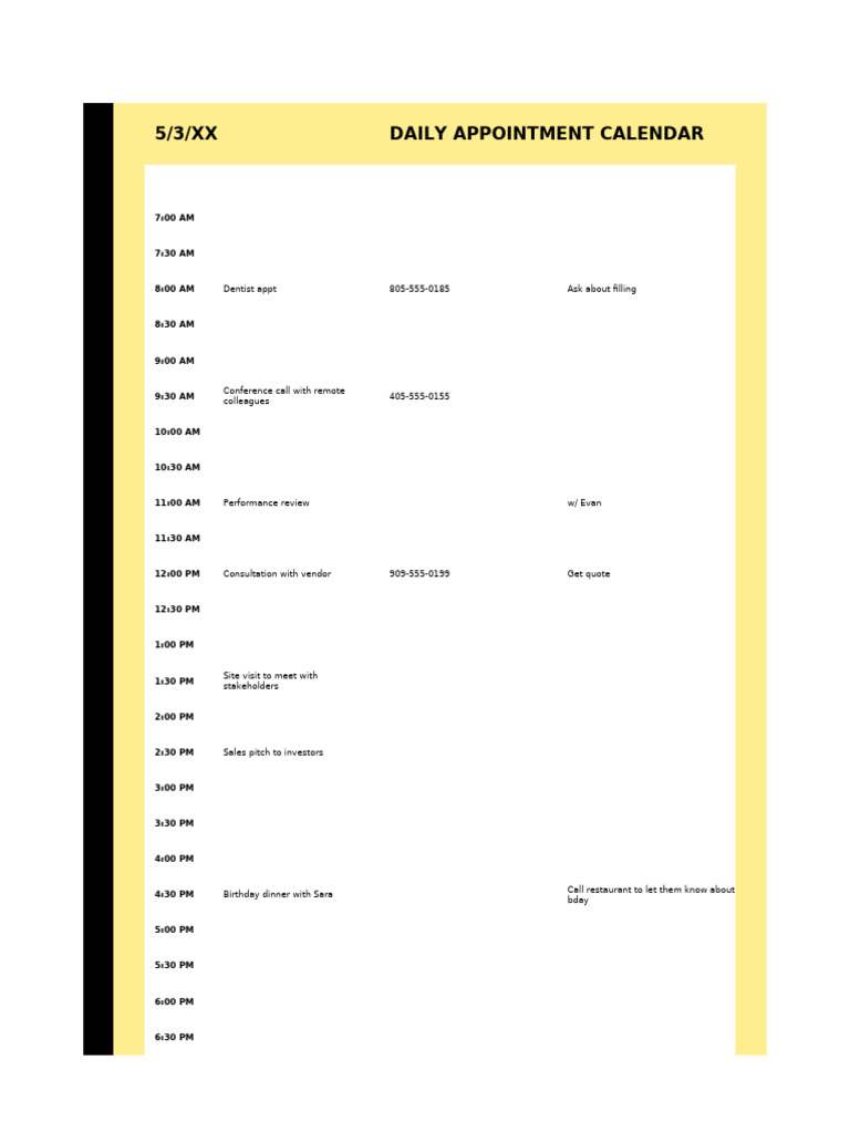 Appointment Calendar | PDF