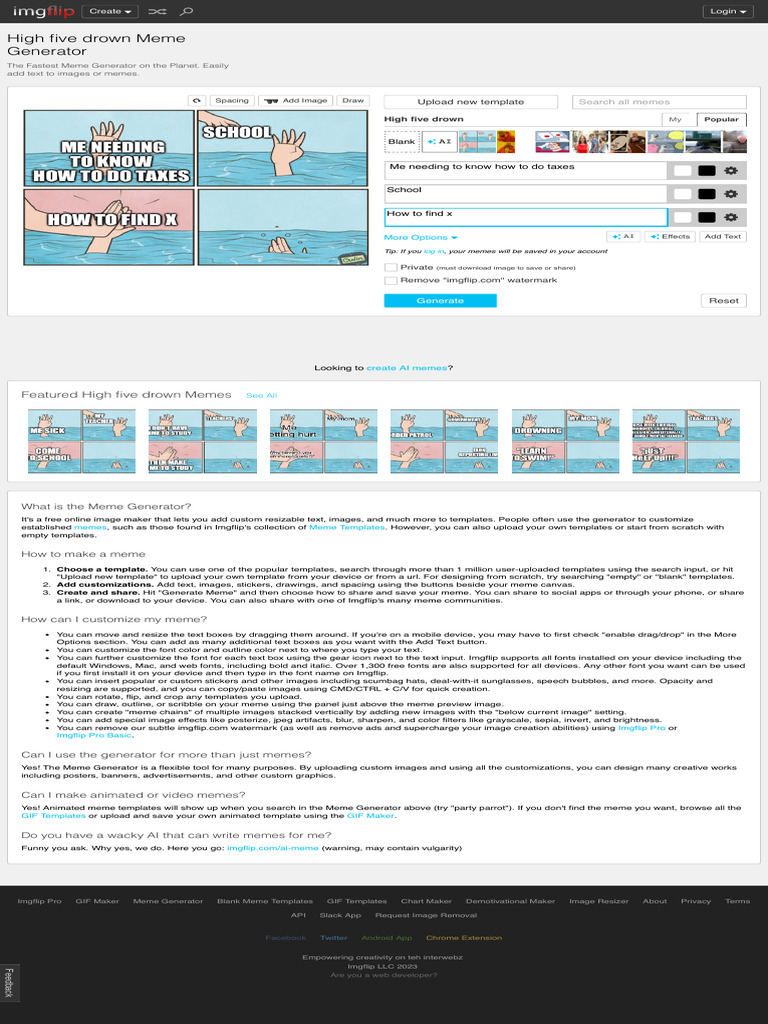 High Five Drown Meme Generator - Imgflipd | PDF | Software | Computing