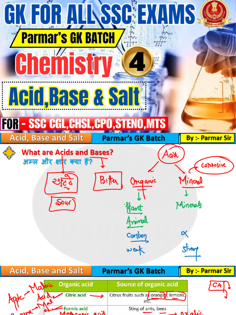Acid Base and Salt | PDF | Acid | Salt (Chemistry)