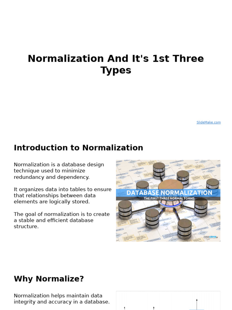 Normalization and It's 1st Three Types | PDF | Databases | Information Science