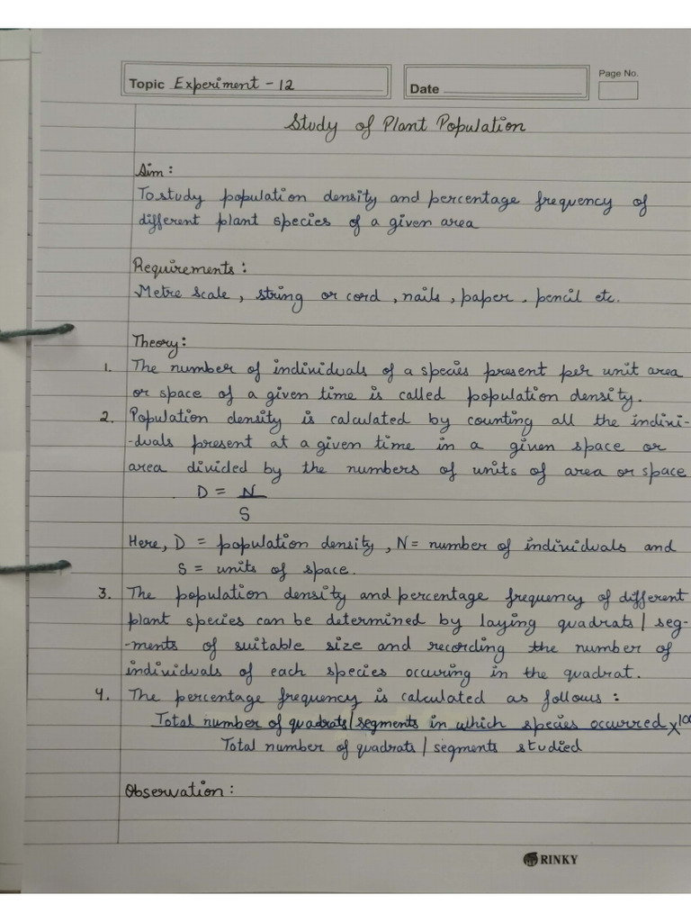 Biology Practical File | PDF