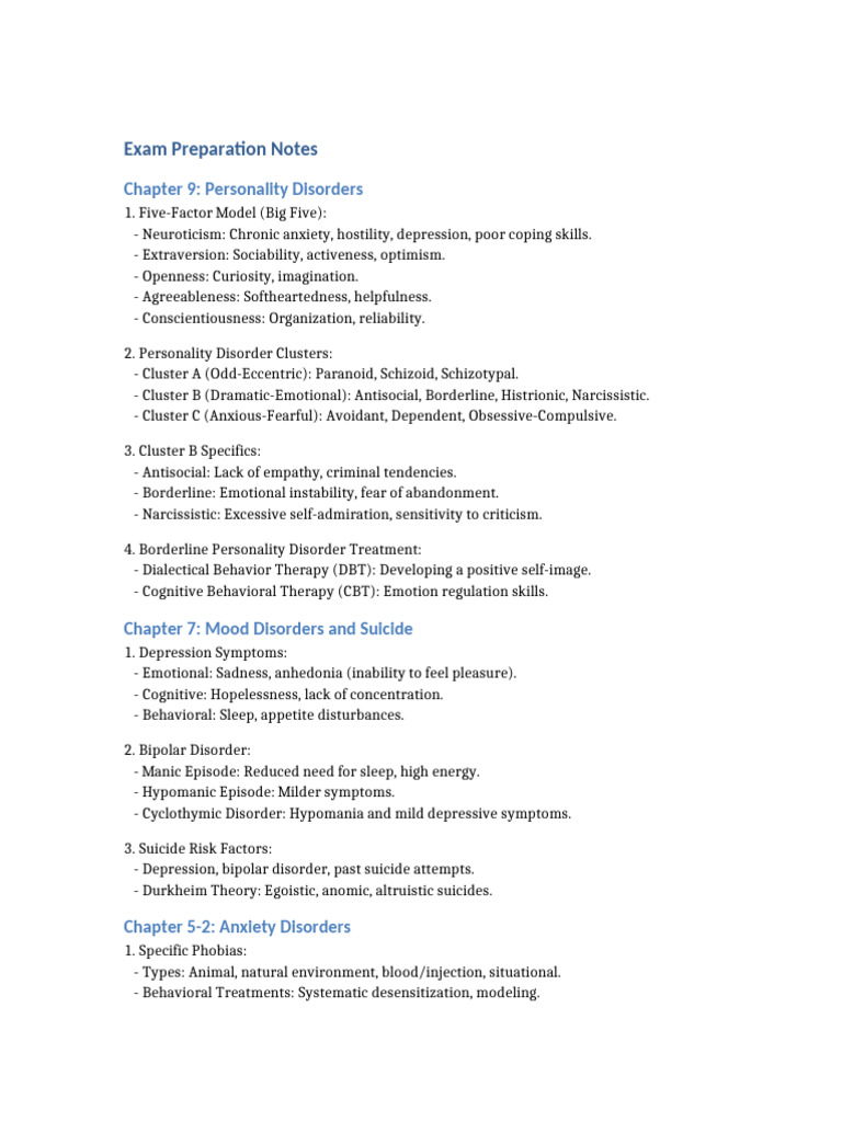 Exam Preparation Notes | PDF