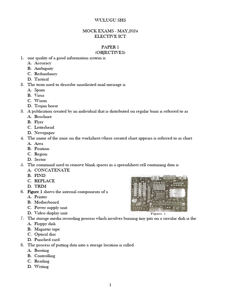 Mock Elective ICT May 2024 | PDF | Computer Programming | Databases