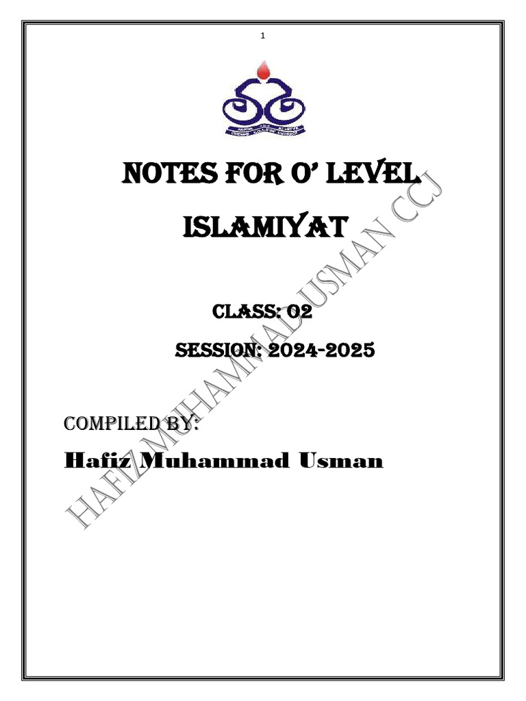 O Level Islamiyat Notes 2024-2025 | PDF | Prophets And Messengers In ...
