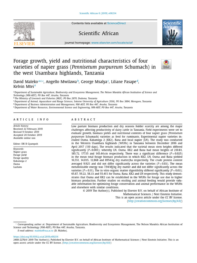 30 Maleko Et Al. 2019 Napier Varieties-1 | PDF | Science & Mathematics ...