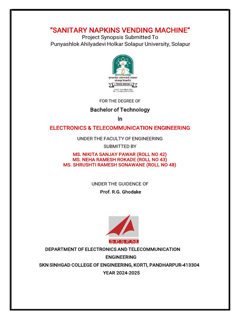 Sanitary Napkin Vending Machine | PDF | User Interface | Computing