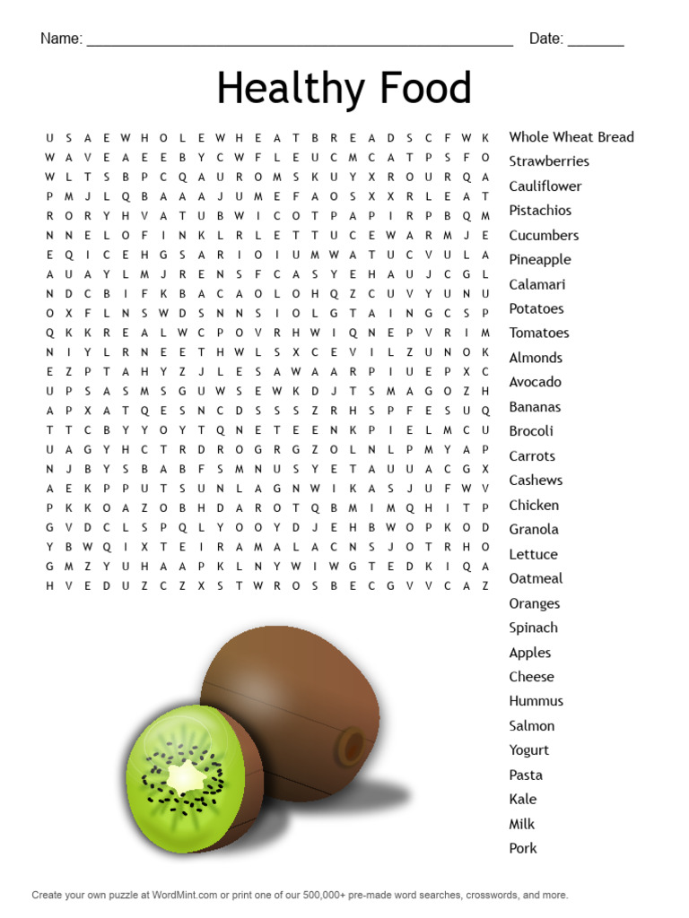 Healthy Foods Word Search Puzzle | PDF | Cuisine | Cooking