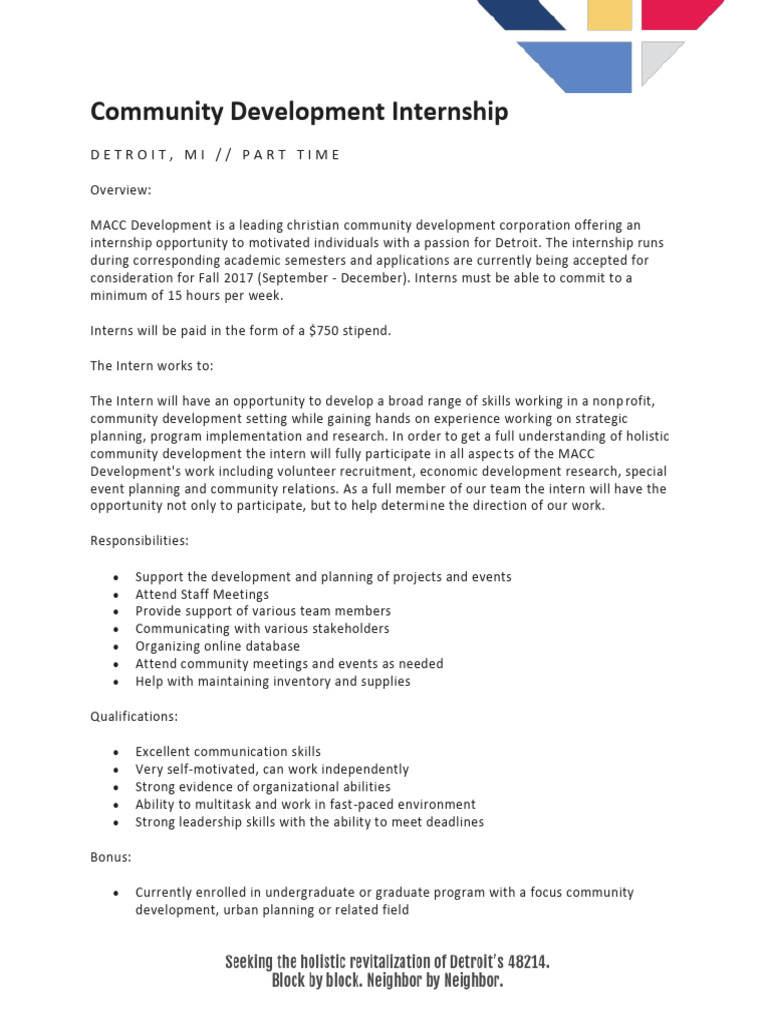 Community-Development-Internship-7kgn | PDF | Internship | Job Hunting
