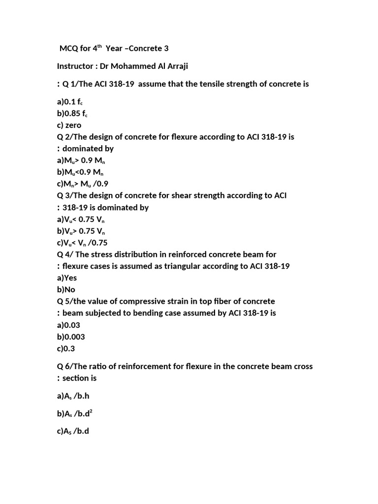 MCQ For 4th Year | PDF