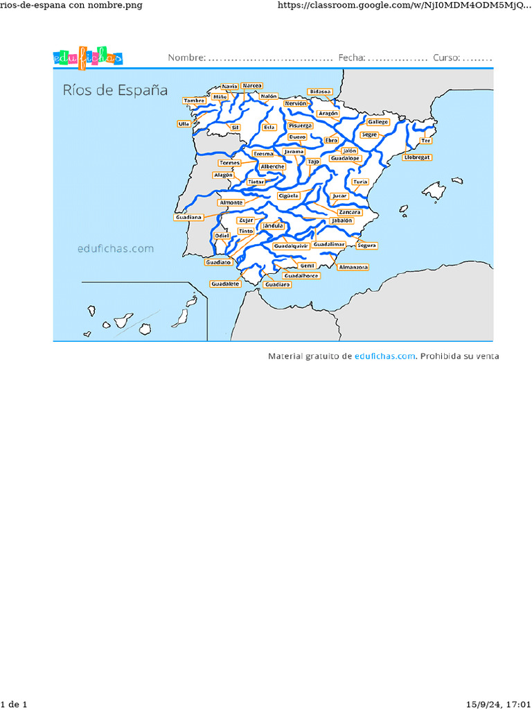 Mapa Ríos España | PDF