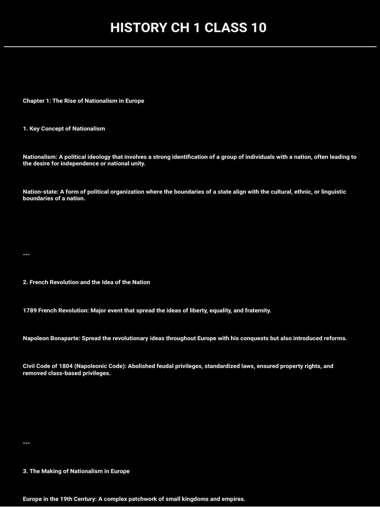History CH 1 Class 10 | PDF | Nationalism | Italy