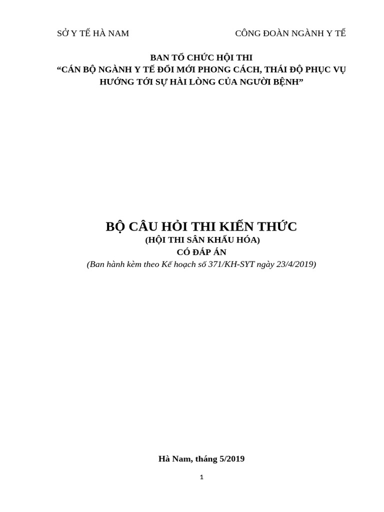 bộ câu hỏi hội thi QĐ 2151 | PDF