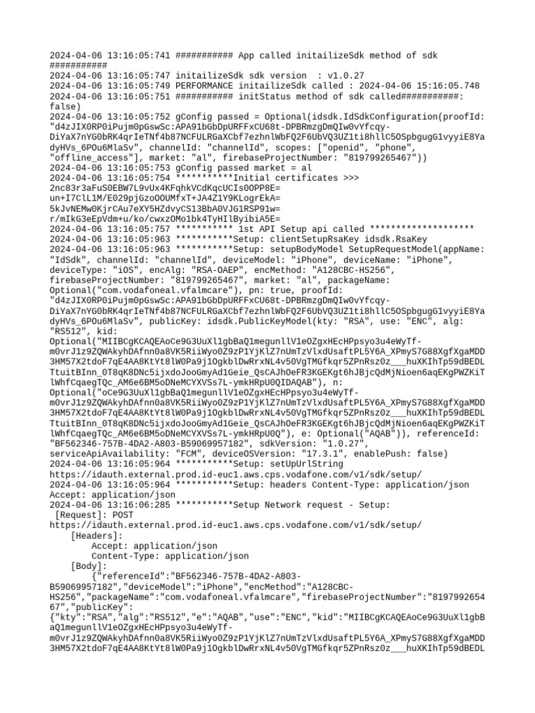 Id SDK Logs | PDF | Cryptography | Computing