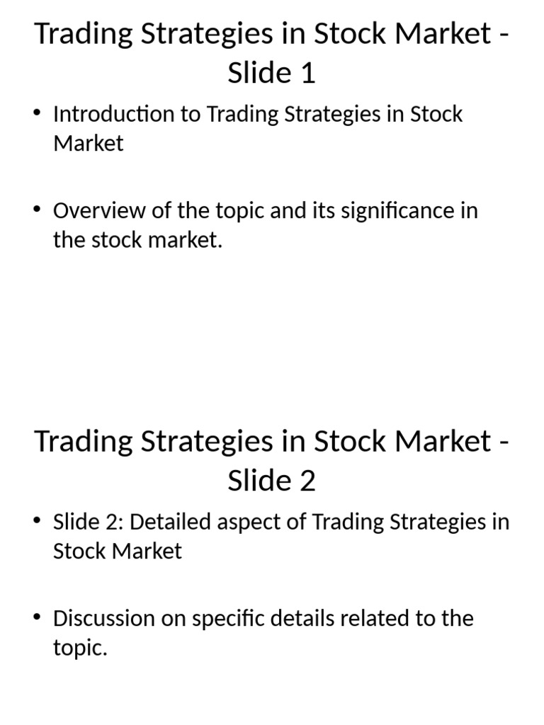 Effective Stock Market Trading Strategies | PDF | Knowledge Economy ...