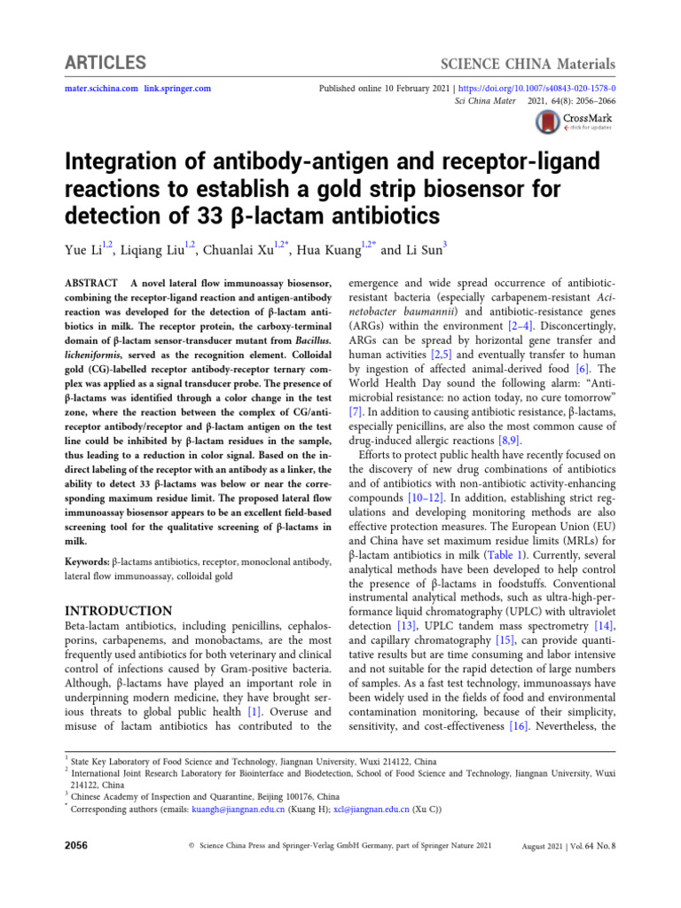 A Gold Strip Biosensor For Beta Lactam Antibiotics Detection | PDF ...