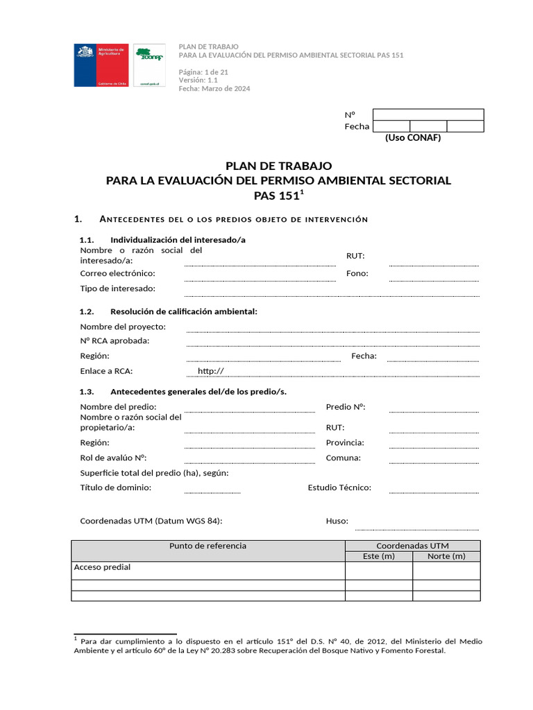 Plan de Trabajo PAS 151 | PDF | Entorno natural | Geografía Física