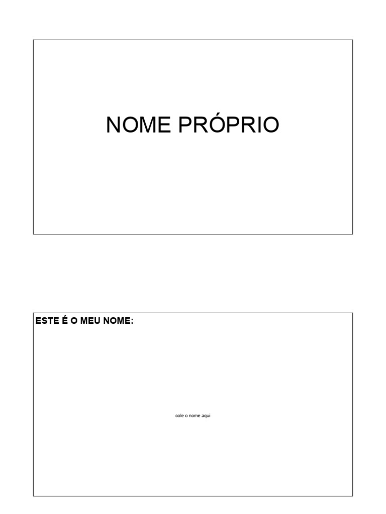 Atividades sobre Nome Próprio 1º Ano | PDF | Artes Linguísticas e ...