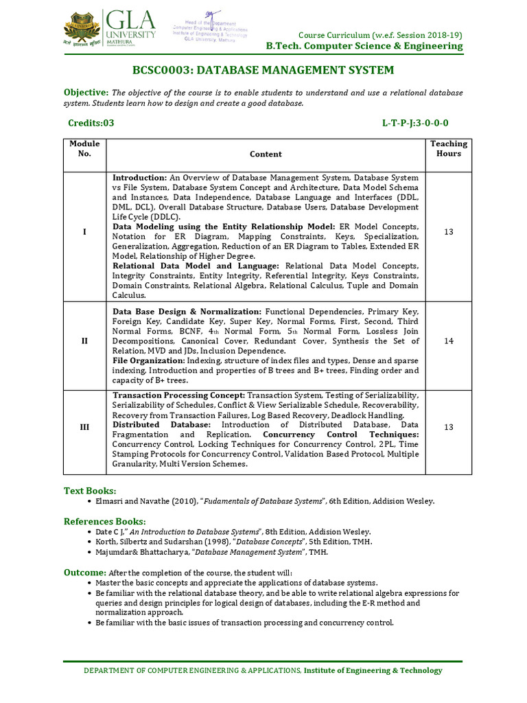 DBMS Syllabus | PDF | Databases | Relational Database DBMS Syllabus | PDF | Databases | Relational Database