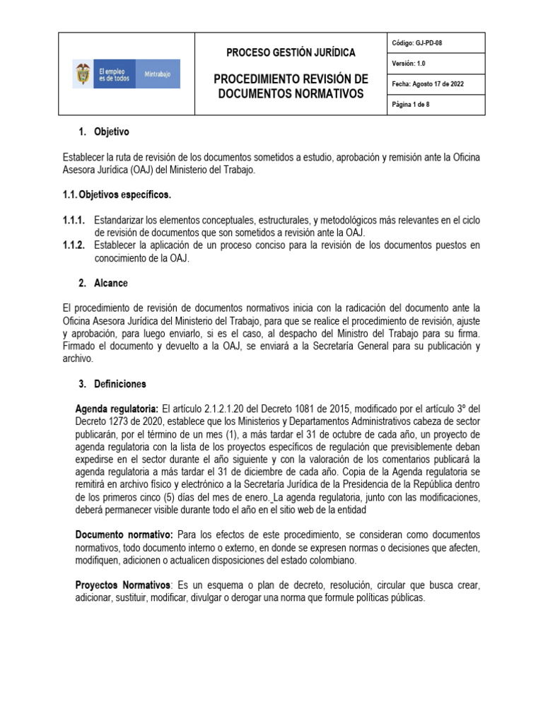 Procedimiento Revision de Documentos Normativos | PDF | Gobierno | Justicia